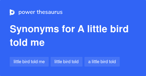 A LITTLE BIRD TOLD ME Synonyms: 60 Similar Phrases