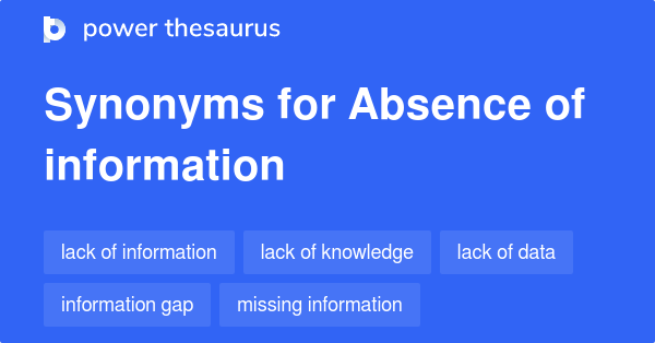 250 ABSENCE OF INFORMATION Synonyms