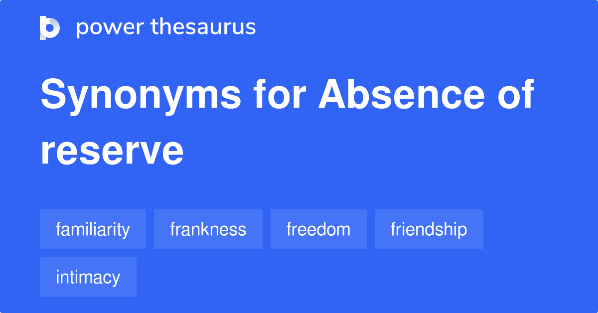 Absence Of Reserve synonyms - 145 Words and Phrases for Absence Of Reserve