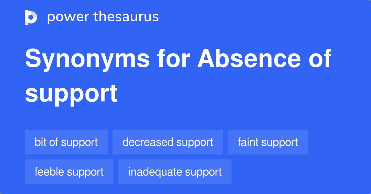 ABSENCE OF SUPPORT Synonyms: 107 Similar Words & Phrases
