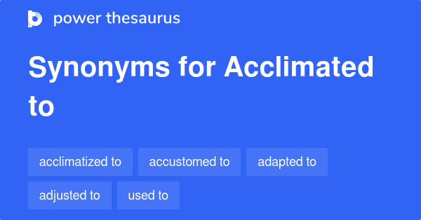 ACCLIMATED TO Synonyms: 217 Similar Words & Phrases
