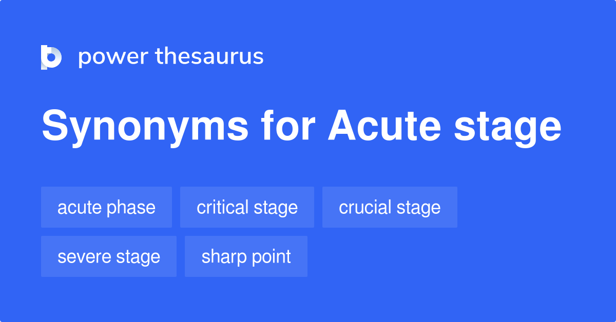 Acute Stage synonyms - 32 Words and Phrases for Acute Stage