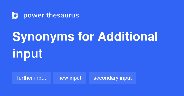 ADDITIONAL INPUT Synonyms: 52 Similar Phrases
