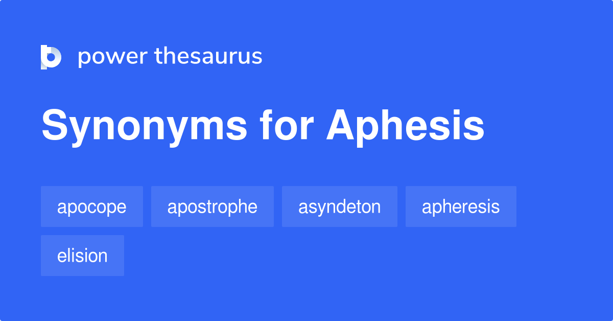Aphesis synonyms - 39 Words and Phrases for Aphesis