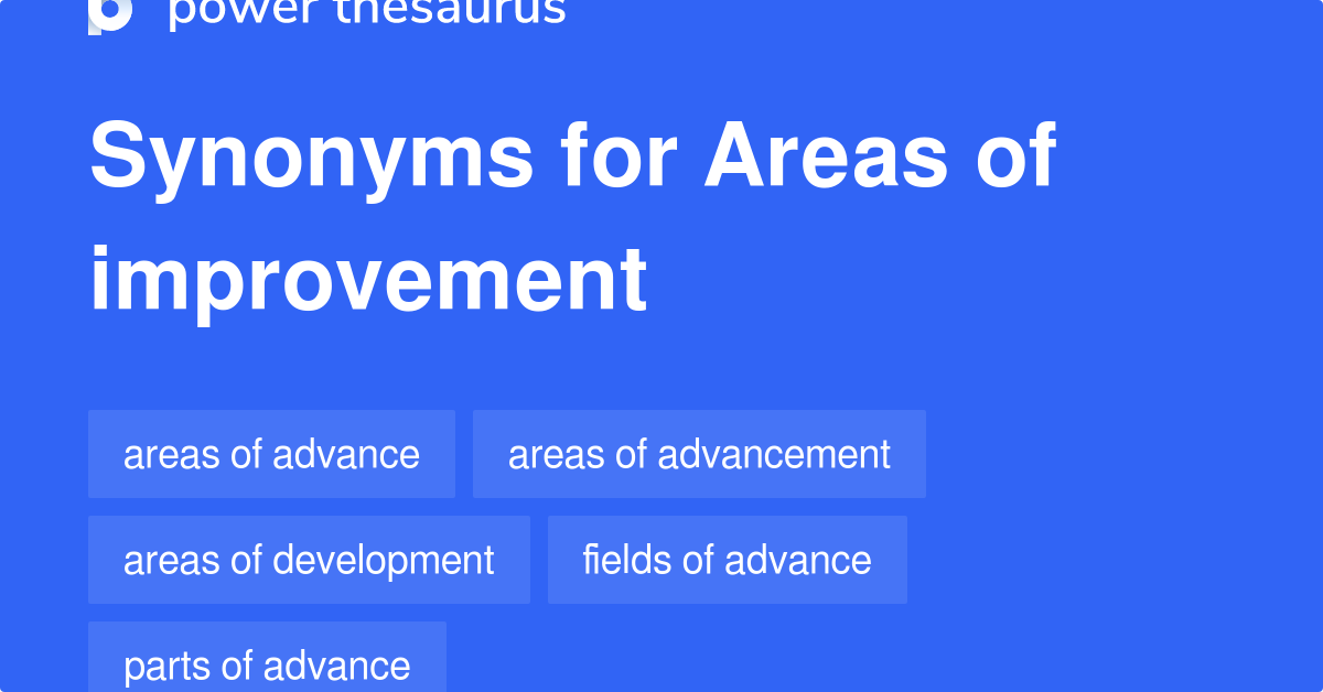 AREAS OF IMPROVEMENT Synonyms: 50 Similar Words & Phrases