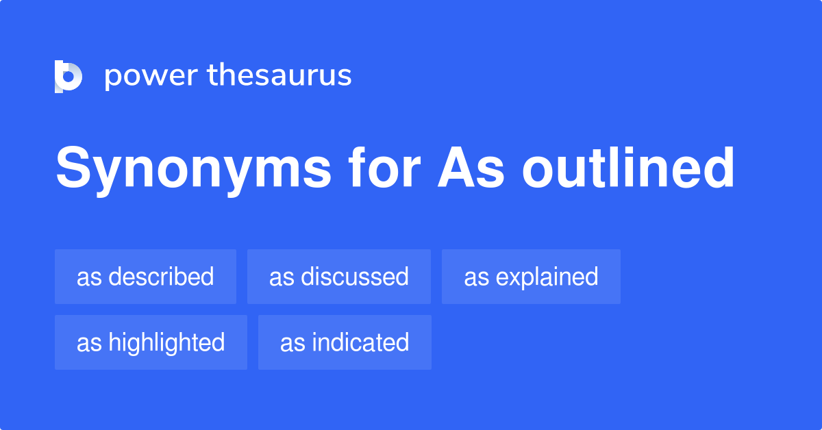 AS OUTLINED Synonyms: 236 Similar Words & Phrases