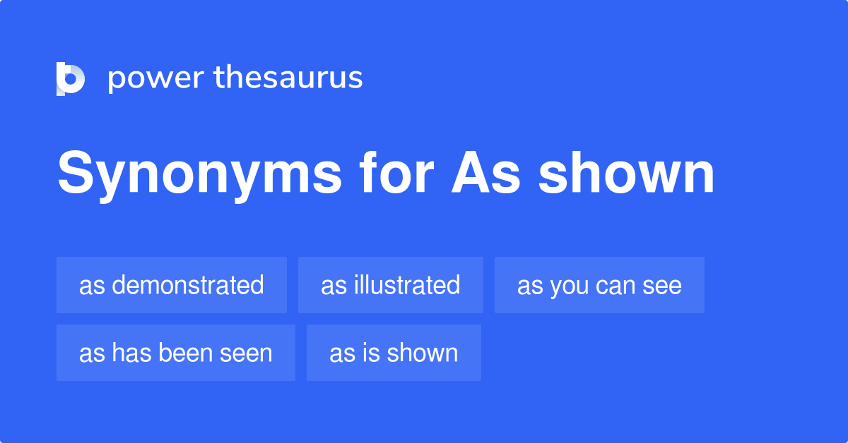 AS SHOWN Synonyms: 155 Similar Words & Phrases