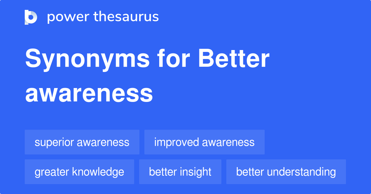 Better Awareness synonyms - 135 Words and Phrases for Better Awareness