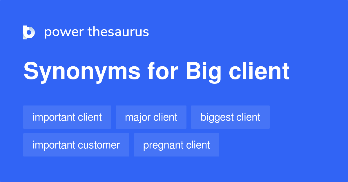 BIG CLIENT Synonyms: 33 Similar Phrases