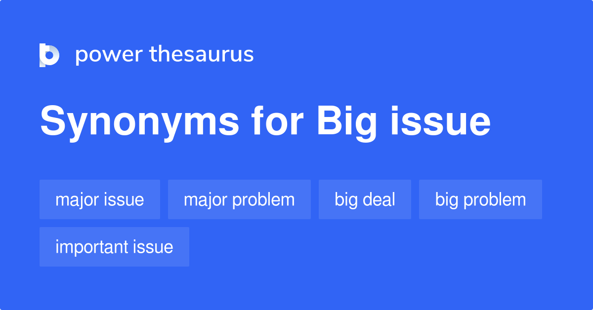 BIG ISSUE Synonyms: 673 Similar Words & Phrases