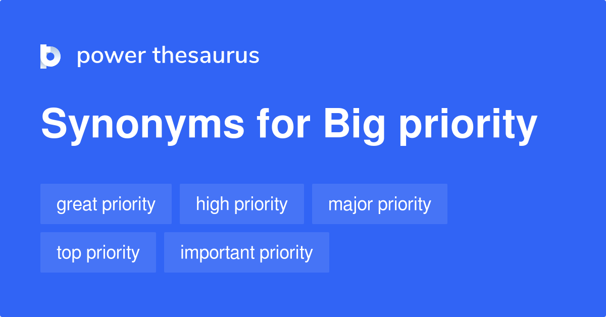 BIG PRIORITY Synonyms: 32 Similar Phrases