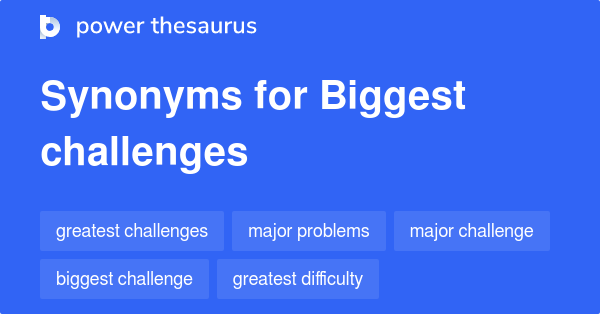 BIGGEST CHALLENGES Synonyms: 106 Similar Words & Phrases