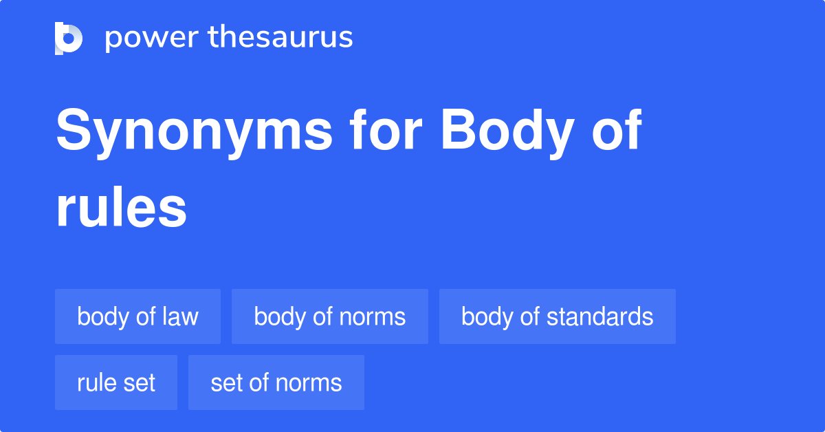 37 BODY OF RULES Synonyms