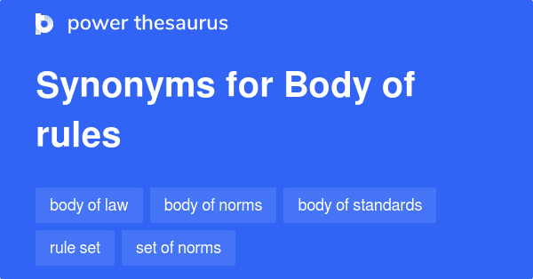37 BODY OF RULES Synonyms