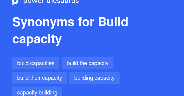 BUILD CAPACITY Synonyms: 100 Similar Phrases