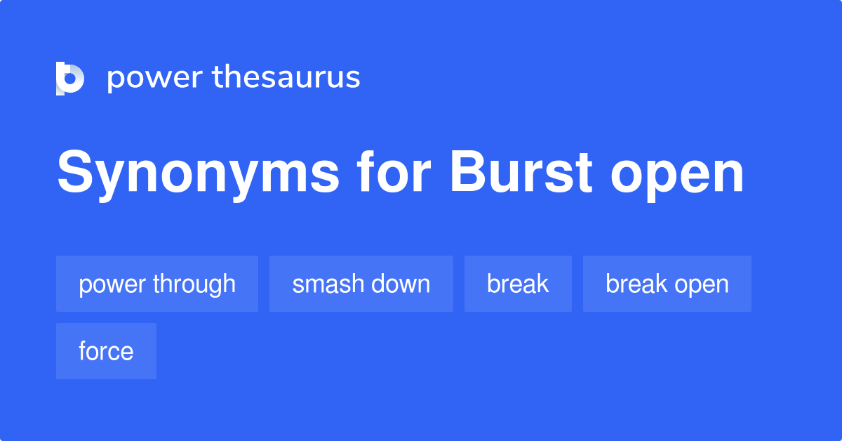 BURST OPEN Synonyms: 159 Similar Words & Phrases