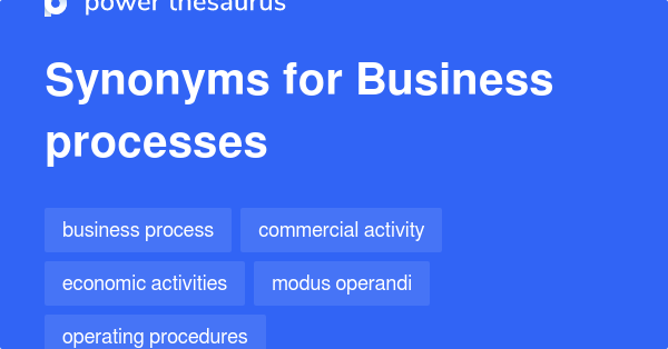 BUSINESS PROCESSES Synonyms: 128 Similar Phrases