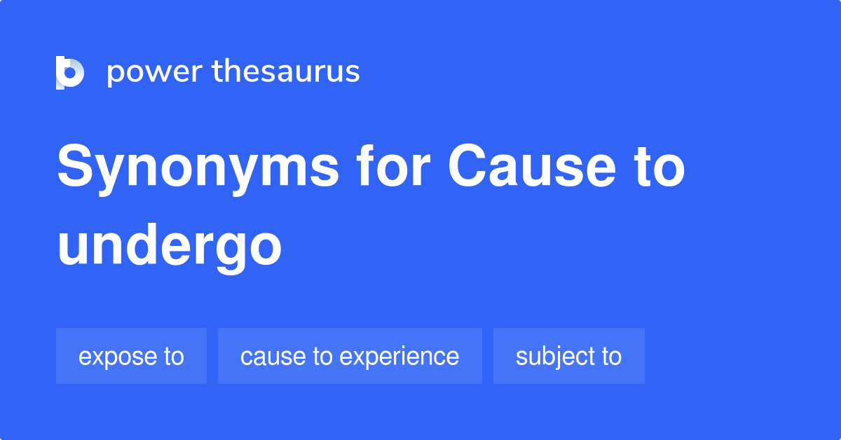 Cause To Undergo synonyms - 10 Words and Phrases for Cause To Undergo