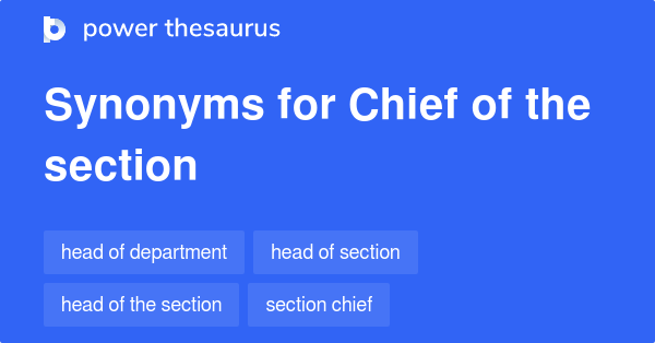 Chief Of The Section synonyms - 31 Words and Phrases for Chief Of The ...