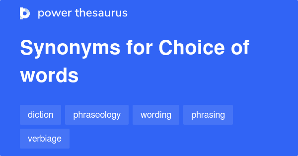 195 CHOICE OF WORDS Synonyms