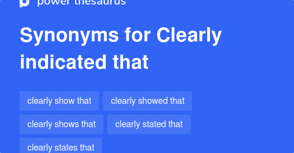 Clearly Indicated That synonyms - 51 Words and Phrases for Clearly ...