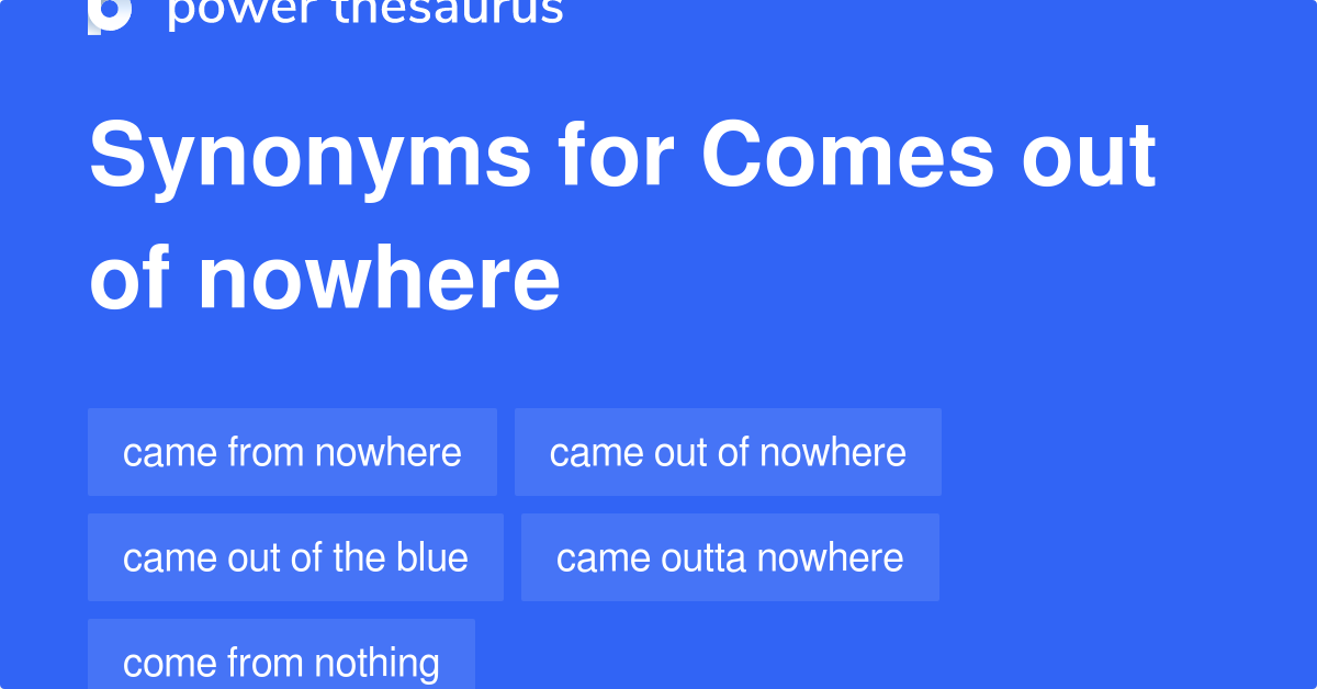 Comes Out Of Nowhere synonyms - 45 Words and Phrases for Comes Out Of ...