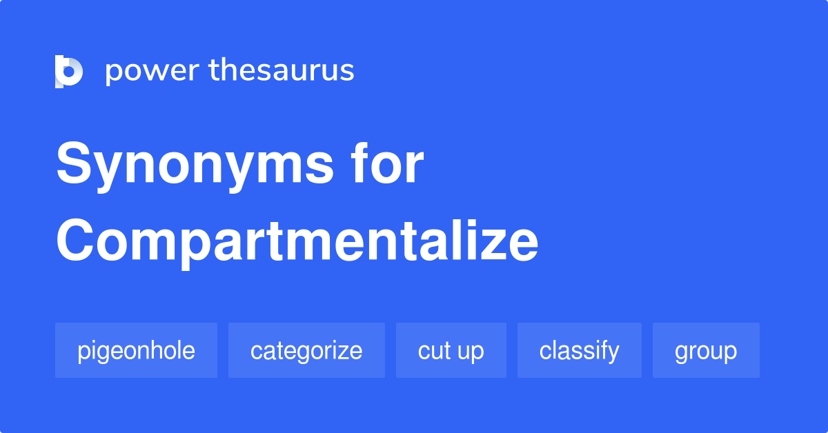 COMPARTMENTALIZE Synonyms: 256 Similar Words & Phrases