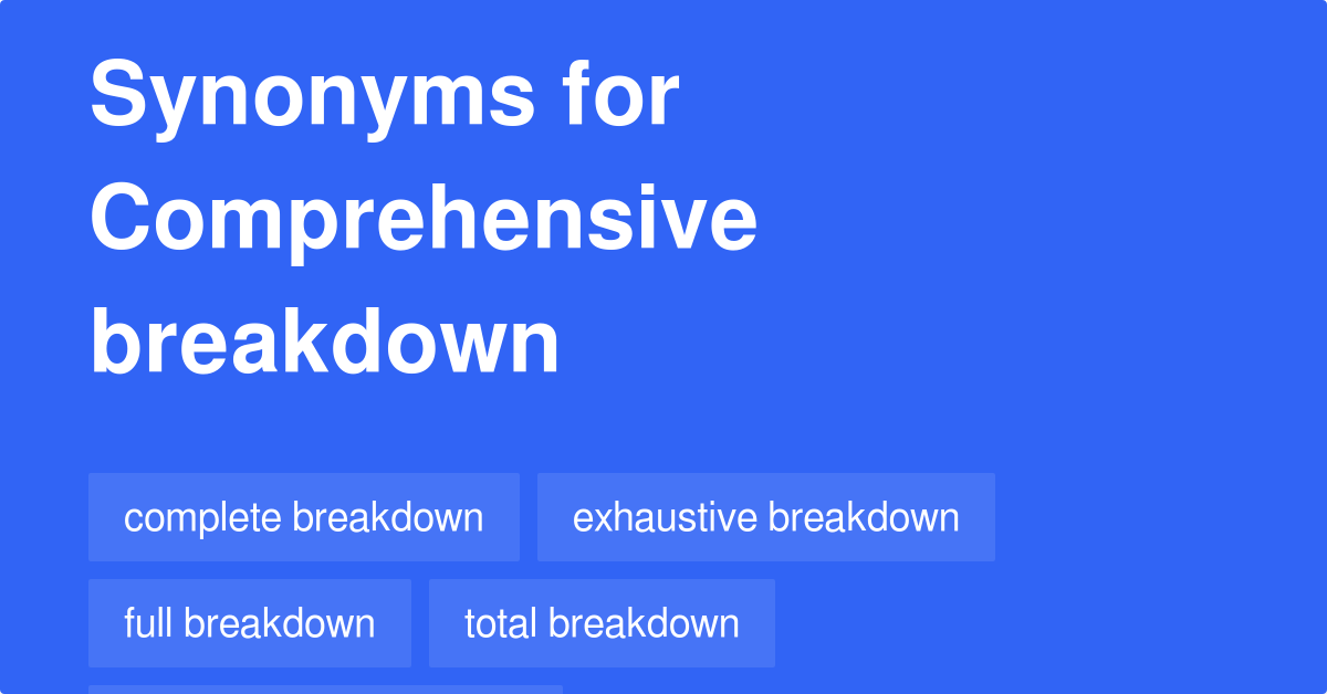 COMPREHENSIVE BREAKDOWN Synonyms: 113 Similar Phrases
