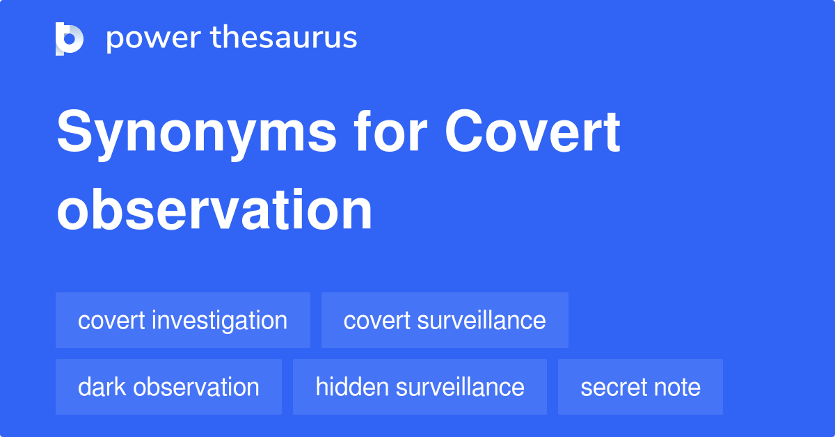 COVERT OBSERVATION Synonyms: 155 Similar Words & Phrases