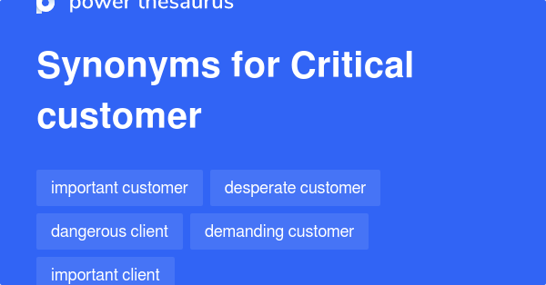 Critical Customer synonyms - 29 Words and Phrases for Critical Customer