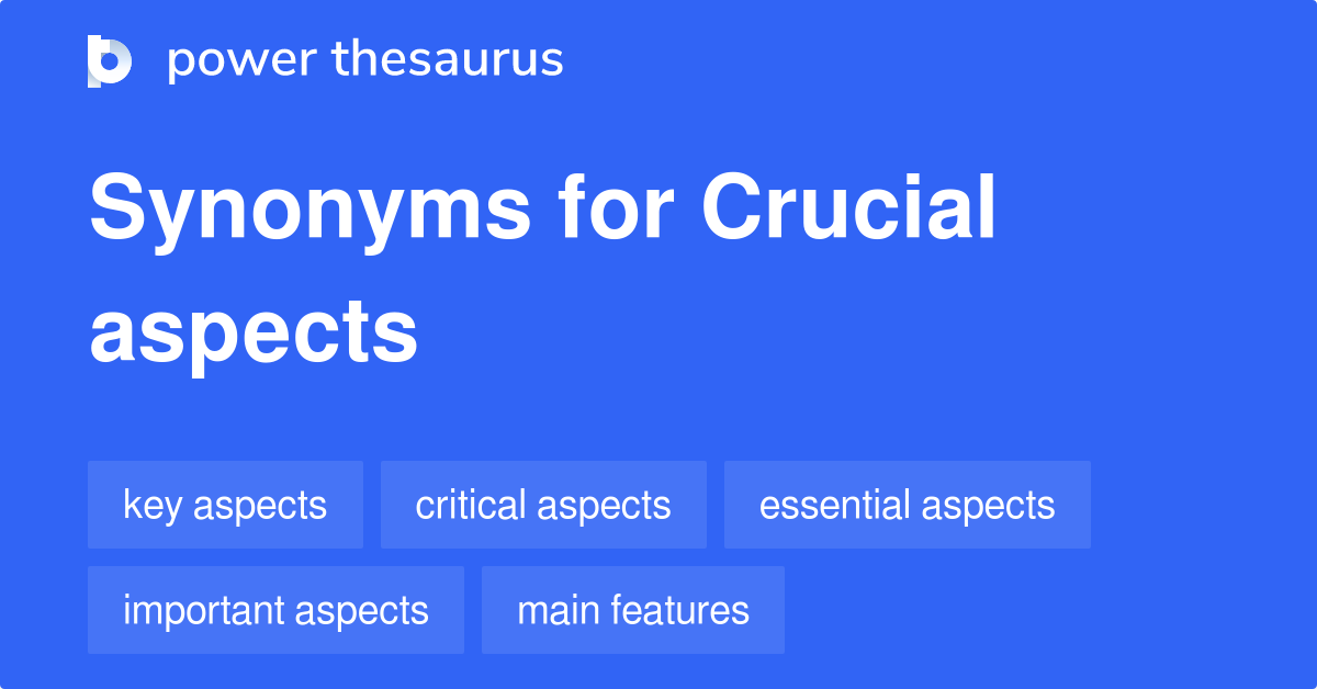 CRUCIAL ASPECTS Synonyms: 289 Similar Phrases