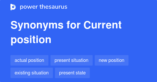 CURRENT POSITION Synonyms: 387 Similar Words & Phrases