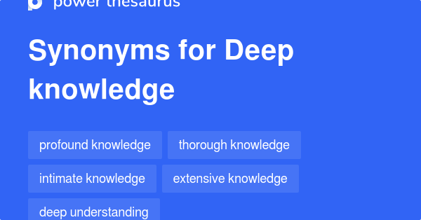 DEEP KNOWLEDGE Synonyms: 340 Similar Words & Phrases