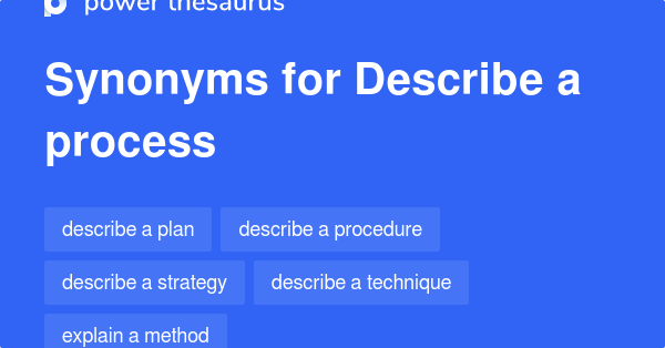 DESCRIBE A PROCESS Synonyms: 112 Similar Phrases