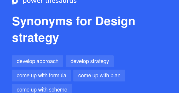 DESIGN STRATEGY Synonyms: 205 Similar Words & Phrases
