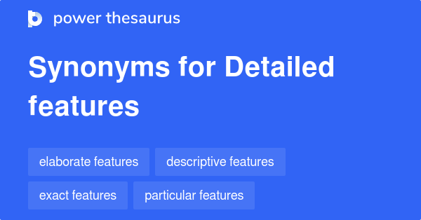 Detailed Features synonyms - 13 Words and Phrases for Detailed Features