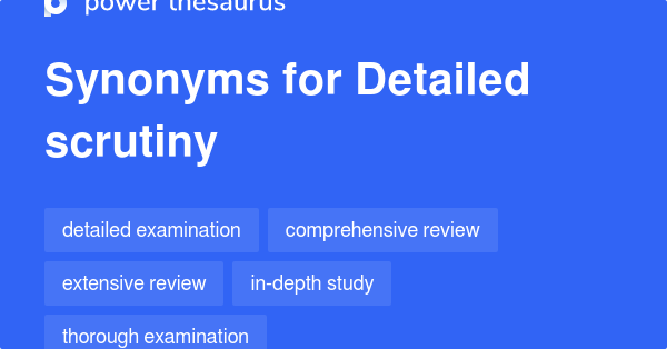 Detailed Scrutiny synonyms - 517 Words and Phrases for Detailed Scrutiny