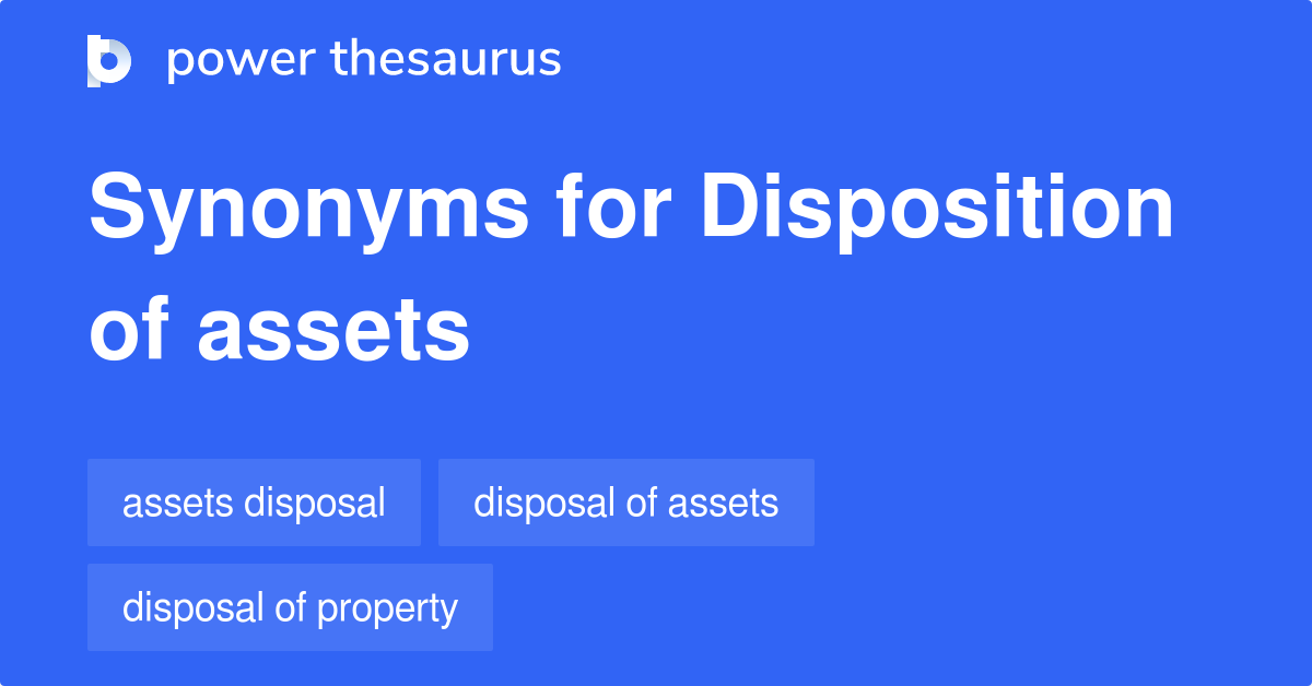DISPOSITION OF ASSETS Synonyms: 43 Similar Words & Phrases