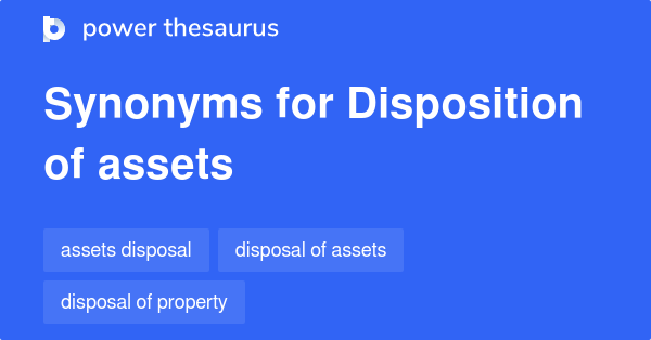 DISPOSITION OF ASSETS Synonyms: 43 Similar Words & Phrases