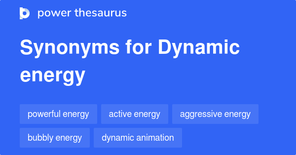 DYNAMIC ENERGY Synonyms: 149 Similar Words & Phrases