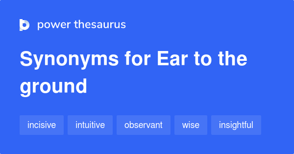 EAR TO THE GROUND Synonyms: 51 Similar Words & Phrases