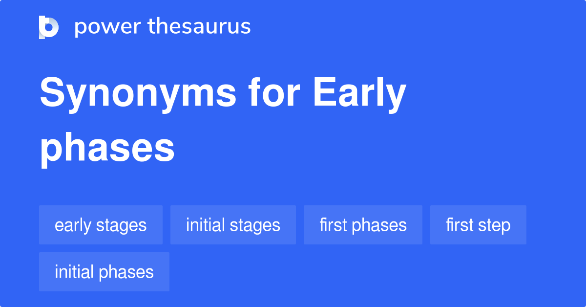 Early Phases synonyms - 159 Words and Phrases for Early Phases