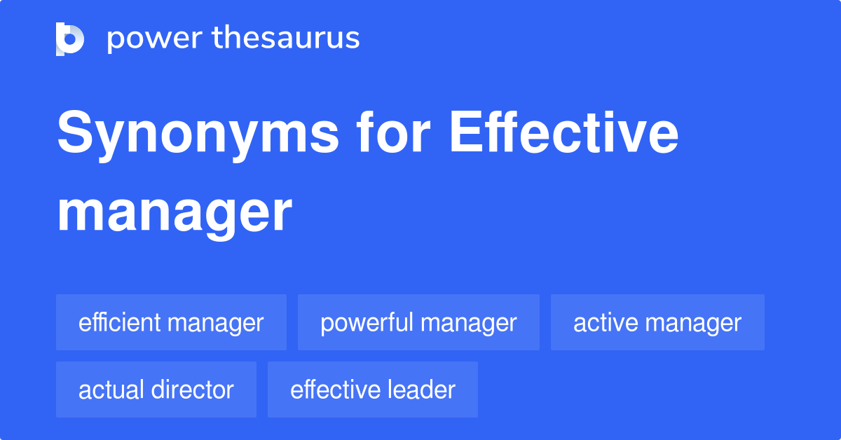 Effective Manager synonyms - 8 Words and Phrases for Effective Manager