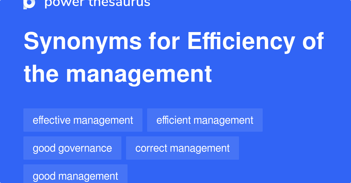Efficiency Of The Management synonyms - 78 Words and Phrases for ...