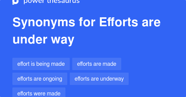 Efforts Are Under Way synonyms - 77 Words and Phrases for Efforts Are ...
