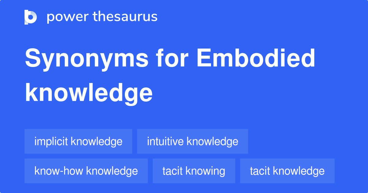 EMBODIED KNOWLEDGE Synonyms: 54 Similar Words & Phrases