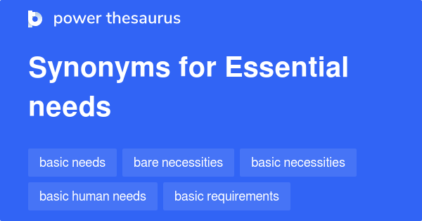 Essential Needs synonyms - 206 Words and Phrases for Essential Needs