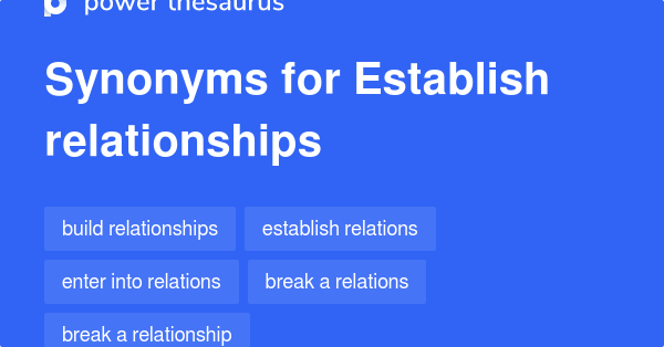 Establish Relationships synonyms - 164 Words and Phrases for Establish ...