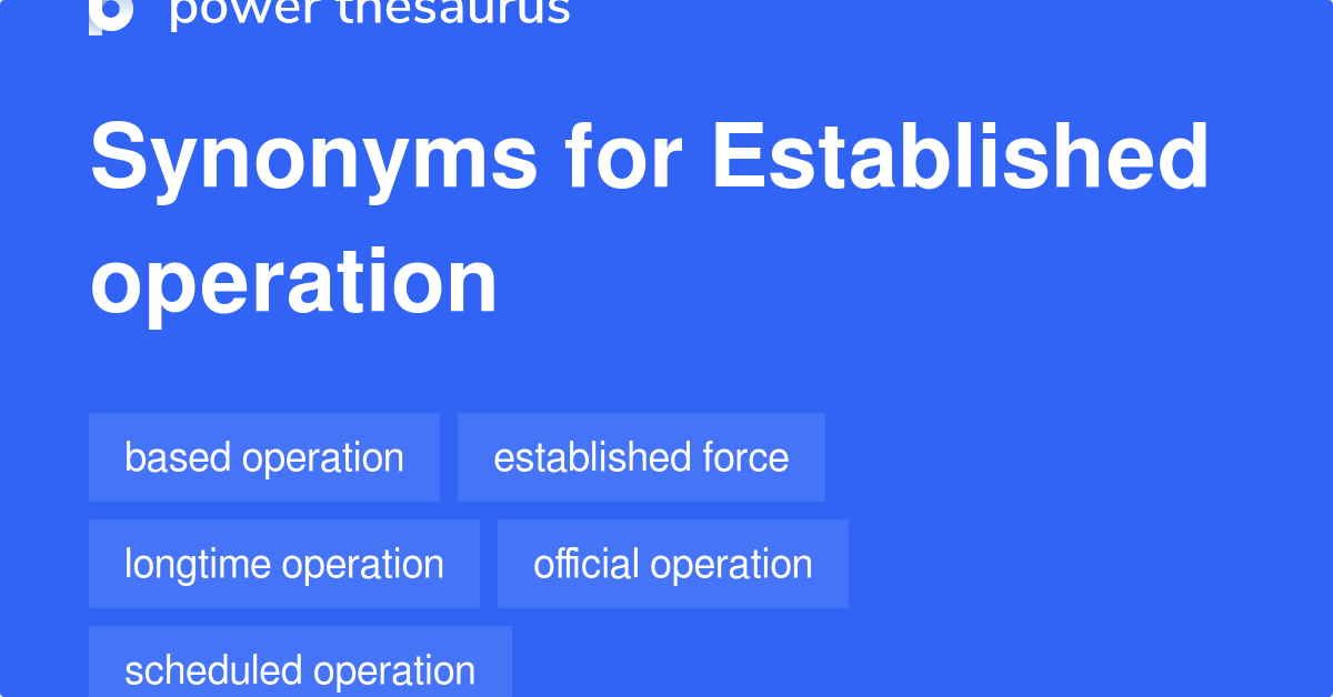 Established Operation synonyms - 38 Words and Phrases for Established ...