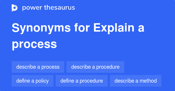 EXPLAIN A PROCESS Synonyms: 107 Similar Phrases